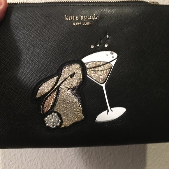 kate spade | Bags | Kate Spade Martini Bun Bun Leather Wristlet So Cute ...